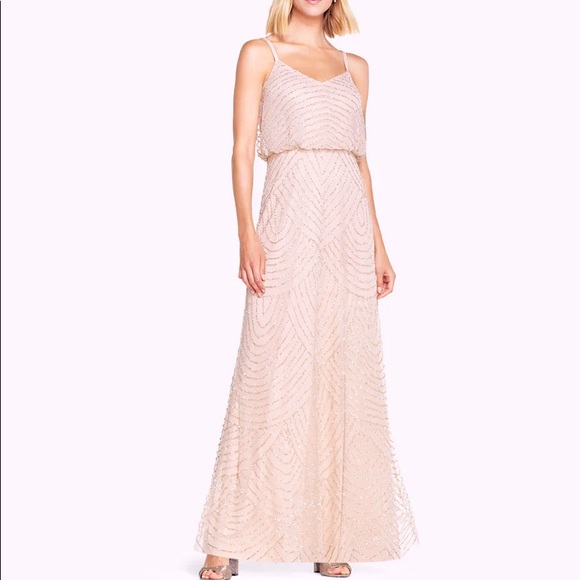 Adrianna Papell | Dresses | Adrianna Papell Beaded Blouson Sequin Dress ...